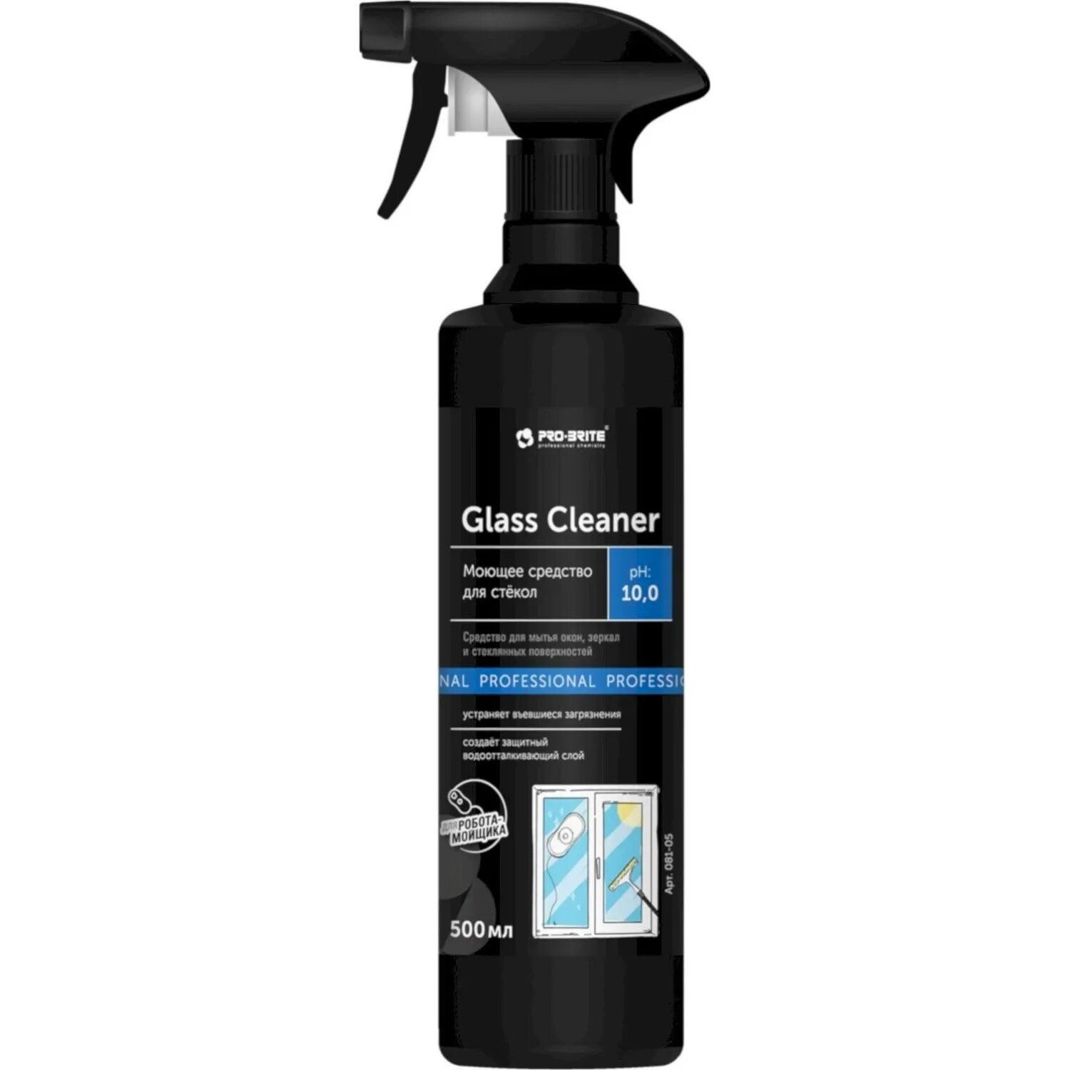 Профхим д/стекл-зеркал поверхн Pro-Brite/GLASS CLEANER (081-05), 0.5л_т/р