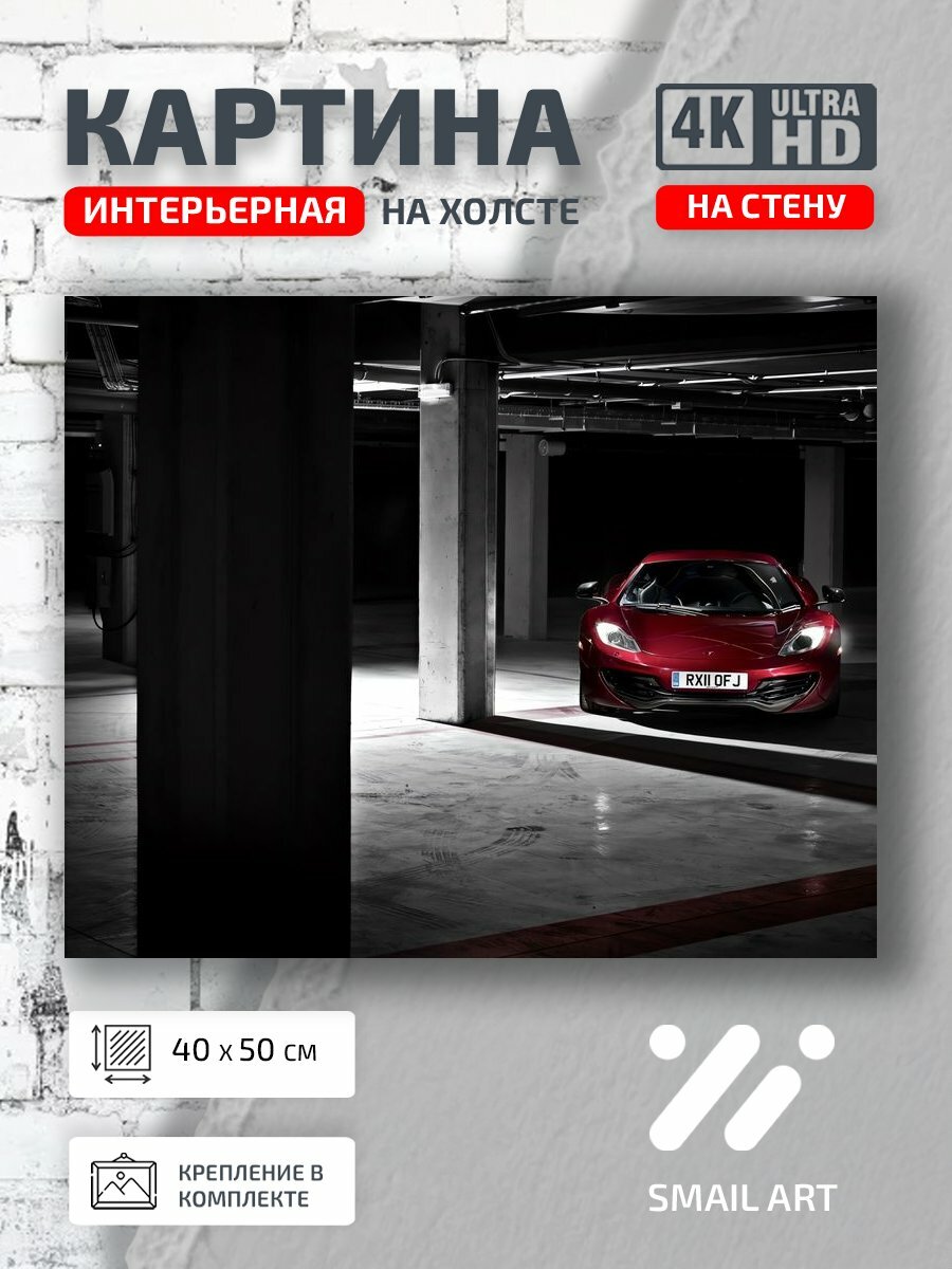 Картина на холсте интерьерная 40 на 50 на стену Красавица Car для киномана авто дизайн