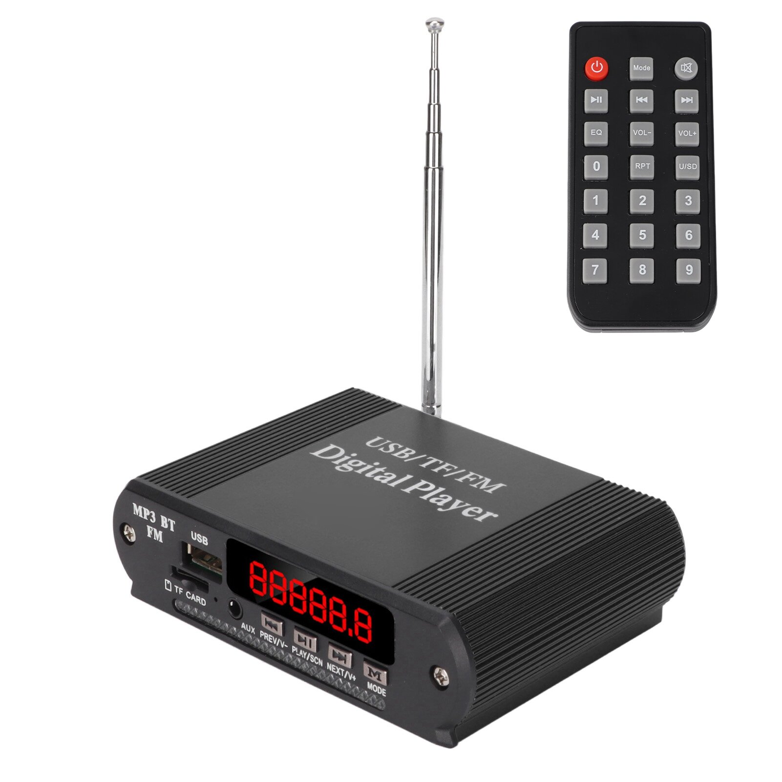 3 в 1 мощность усилитель мощности MP3 -плеер Радиоэлектростанции Усилитель мощности Wireless Bluetooth 5.0 Music PlayerBlack