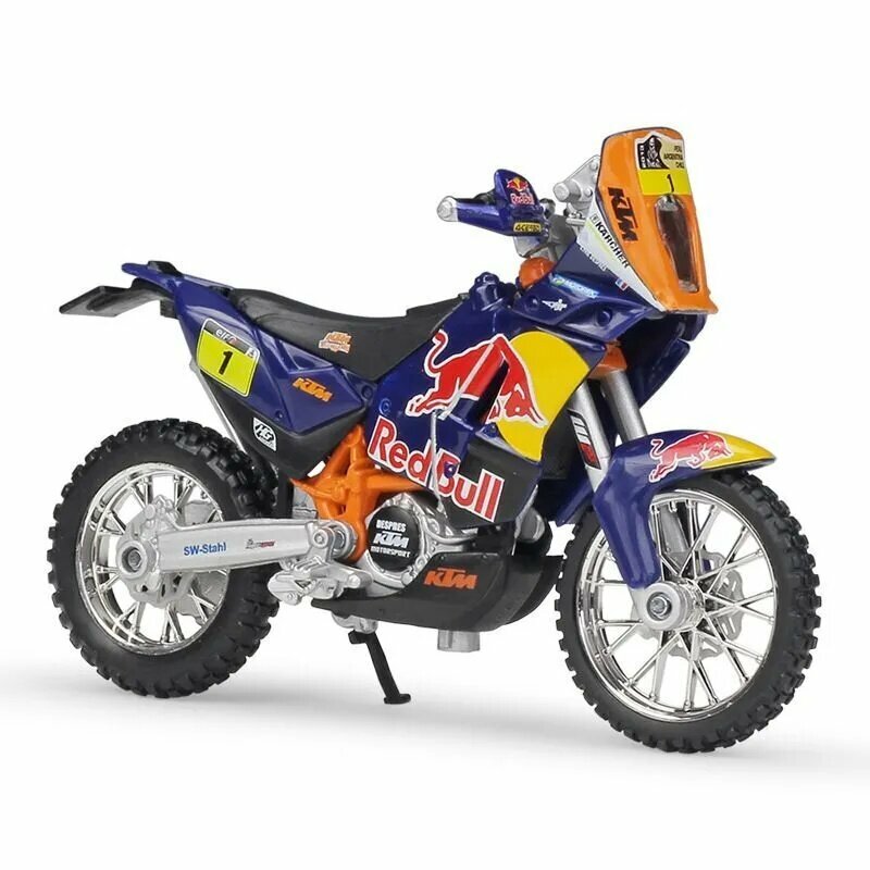 1: 18 KTM450 Dakar Rally. Сплавированные модели мини - мотоциклов. Игрушки для мальчиков. со стендом