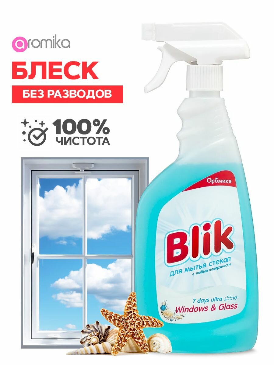 Спрей для мытья стекол зеркал окон