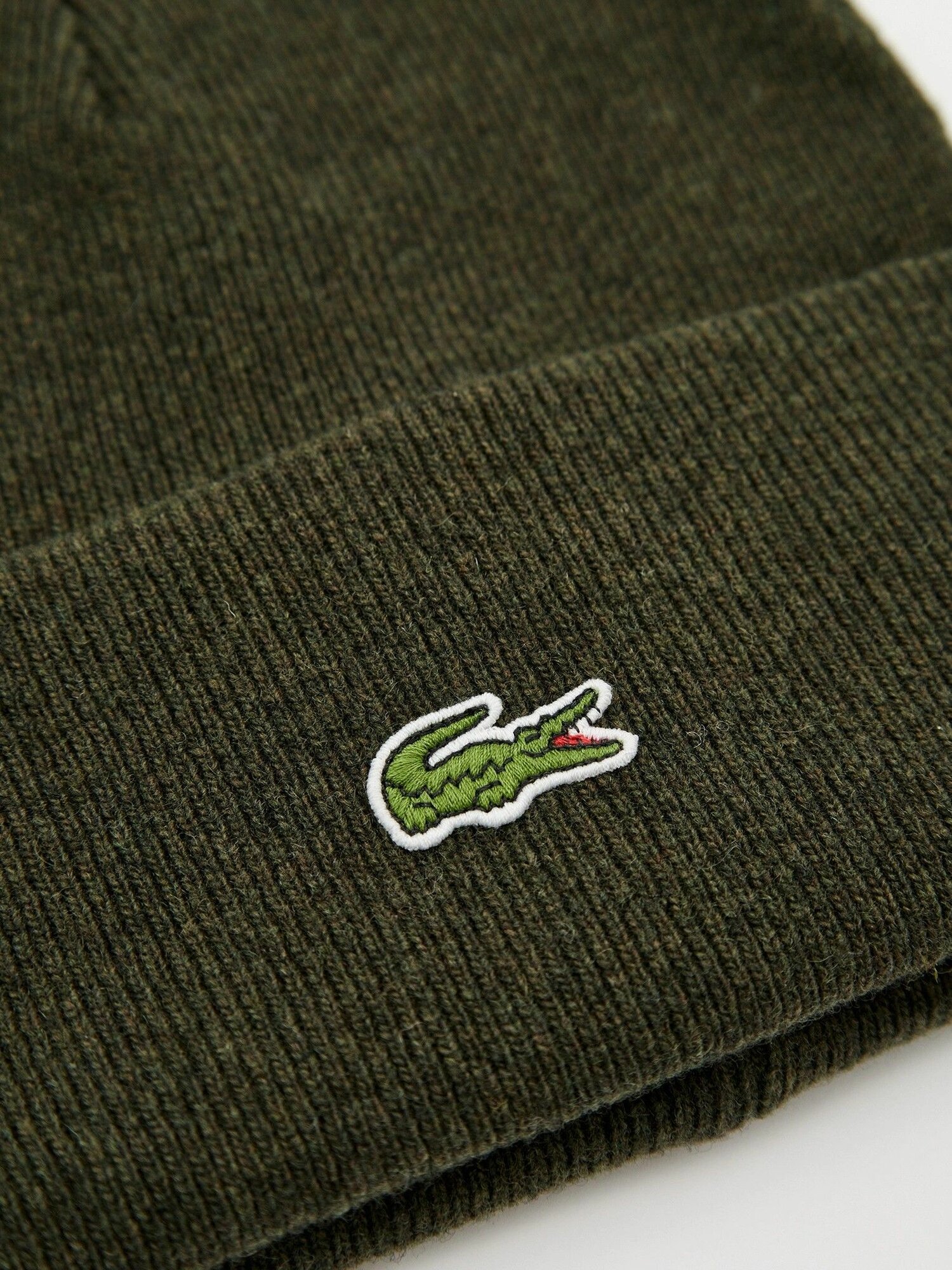 Шапка-бини LACOSTE Осень-зима 2025 для мужчин и женщин, размер TTU, хаки — фото 1