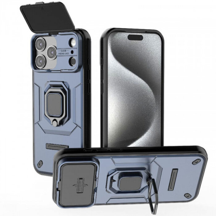 Transformer Ring Holder Противоударный чехол с кольцом и шторкой камеры для iPhone 17 Pro Max