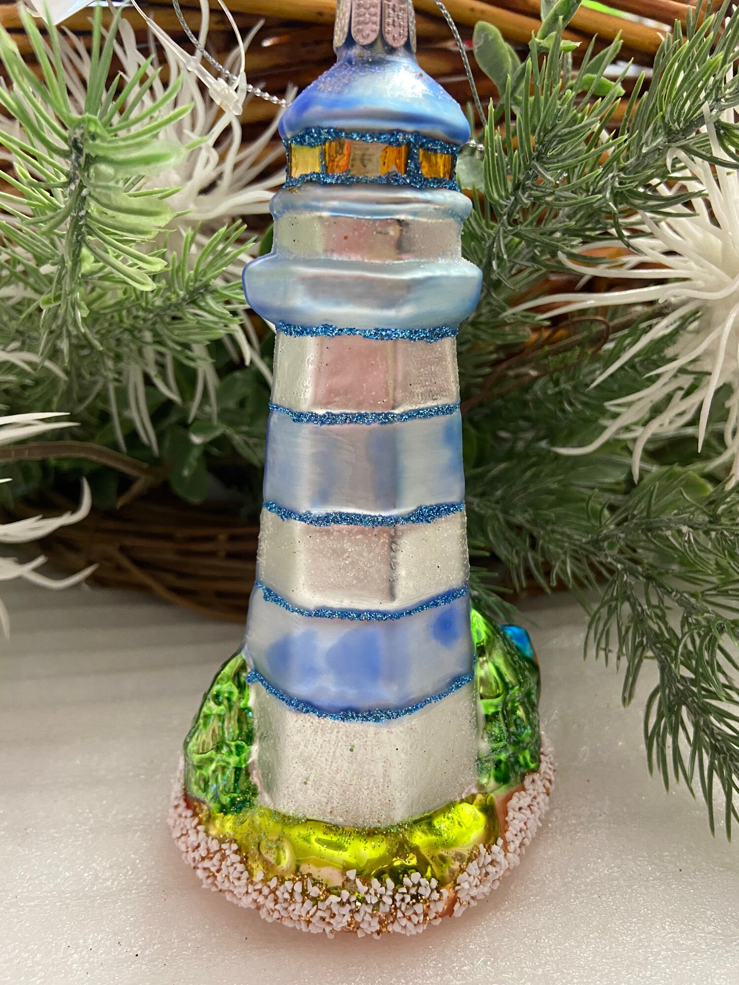 Игрушка новогодняя "Маяк Петропавловский", стекло, 7.5x7x14.5 см, Холидей классик