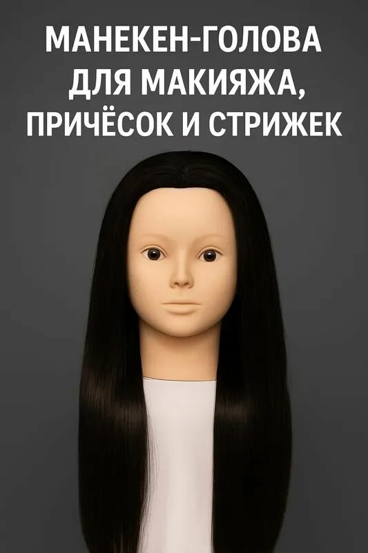 Манекен для причёсок и макияжа, волосы 65 см, термостойкий протеин, с настольным кронштейном