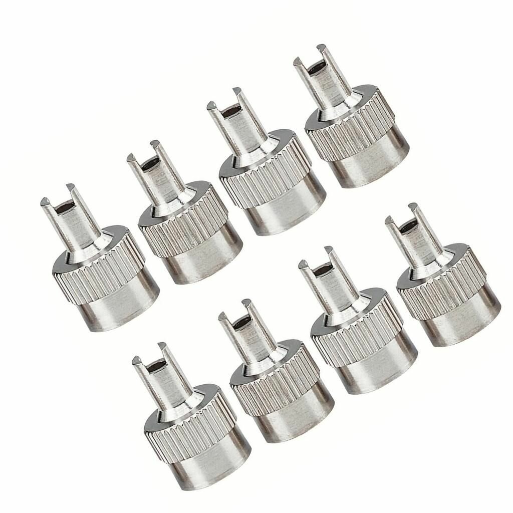 Колпачки для шин из латуни (8 шт), Серебро