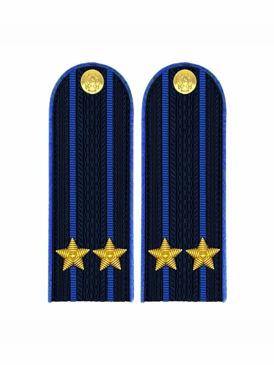 Погоны Минюст/Следствие темно-синие - подполковник на китель без петлицы из картона