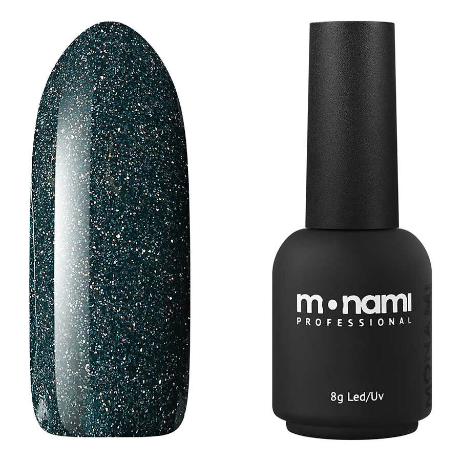 Гель-лак Monami Millennium Green, светоотражающий, LED-полимеризация 60 сек, зеленый