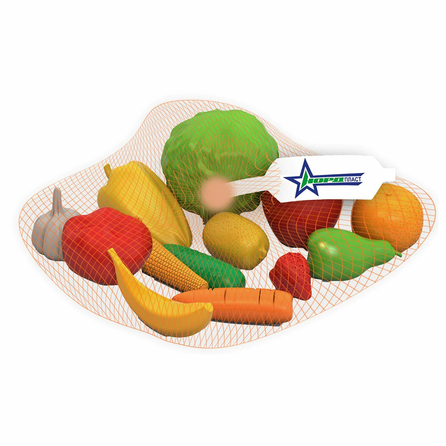 Набор игрушечный "Фрукты и Овощи", пластиковый, 13 предметов, нордпласт