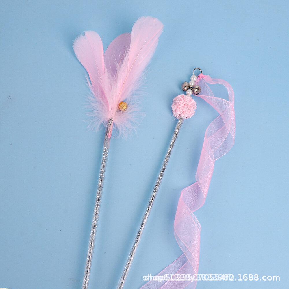 Оптовая сеть красная кошка фея дразнящая кошачья палочка два комплекта длинное перо стальной проволоки игрушка укус