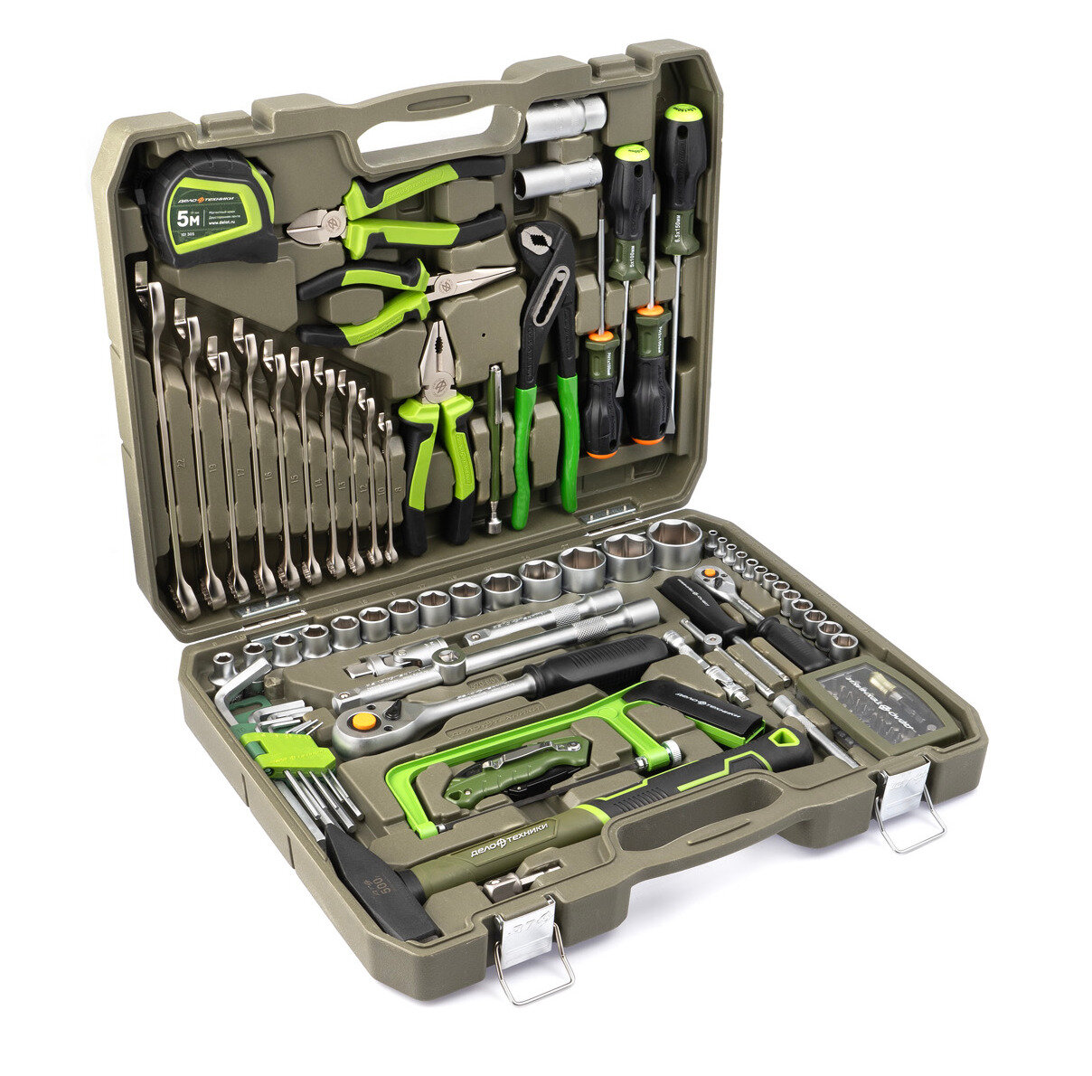 Набор головок 1/4", 1/2" с инструментом, 101 предмет, Дело Техники, 620801