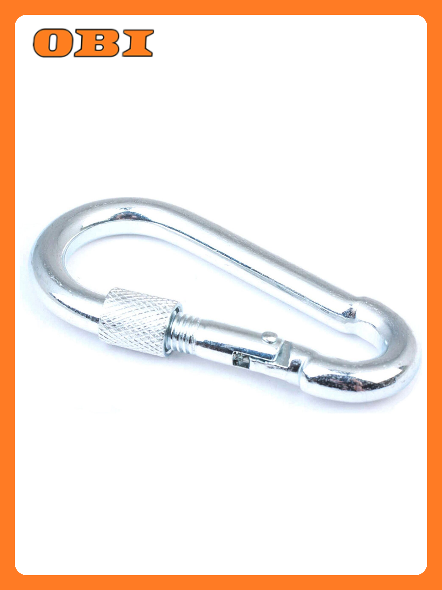 Карабин Стройбат, нержавеющая сталь, винтовой, с предохранительной гайкой, серый