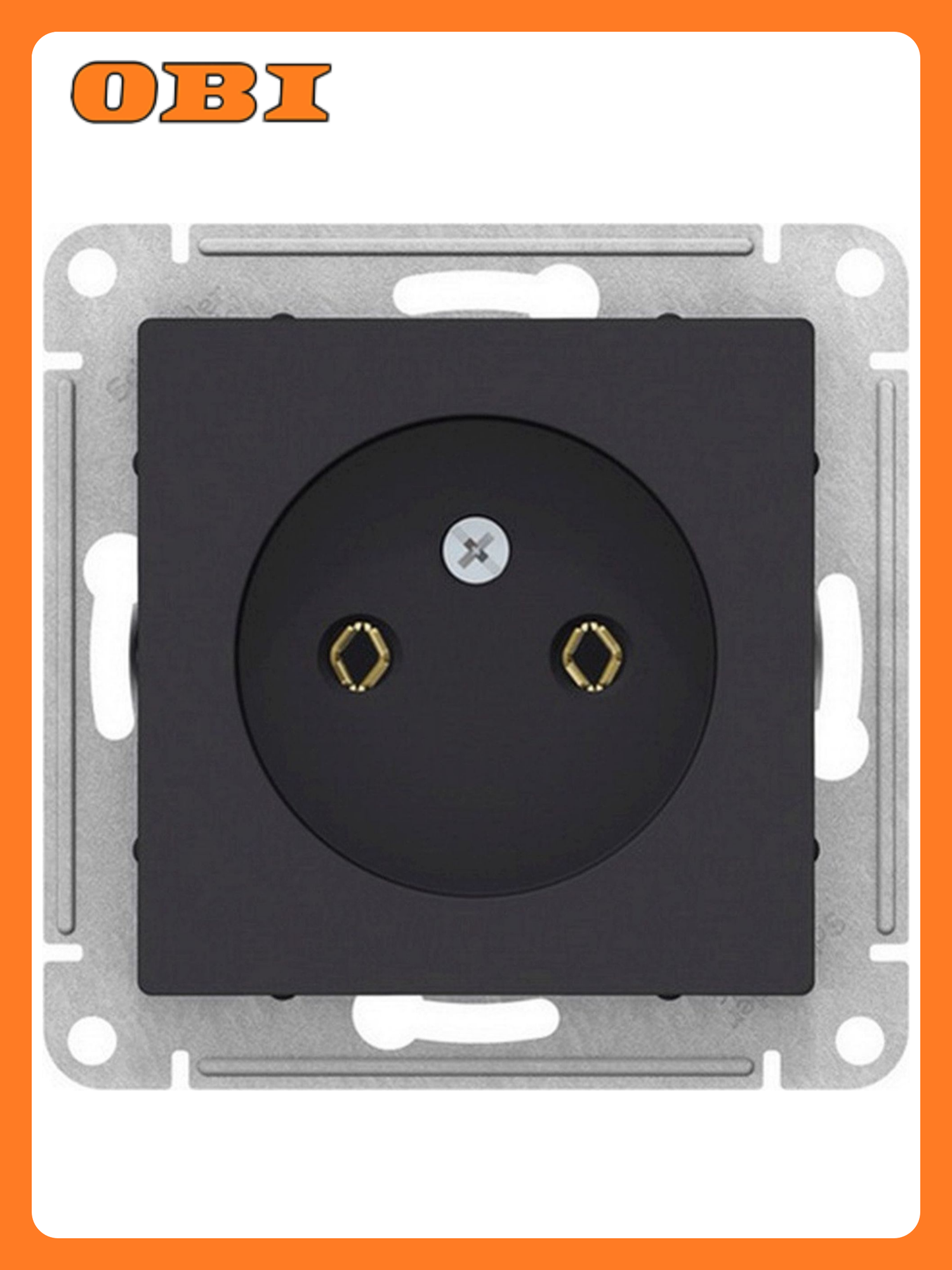 Розетка Schneider Electric AtlasDesign ATN001041, черная, скрытый монтаж, 1 пост, IP20