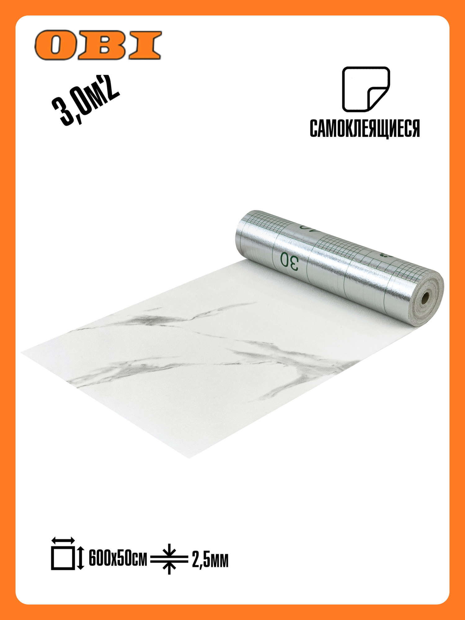 Самоклеящиеся термоизоляционные обои LAKO DECOR 50x600 см, толщина 2,5 мм, Вермонт