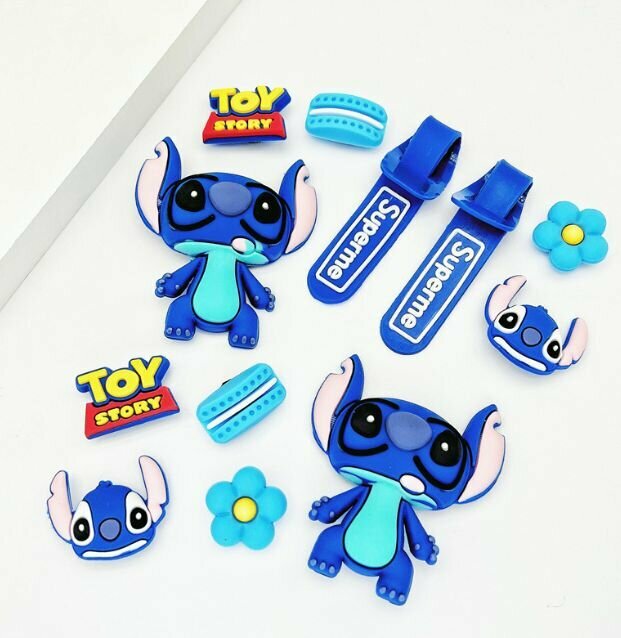 Набор джиббитсов для Crocs "Стич" , набор украшений клипсы для кроксов, 12 шт