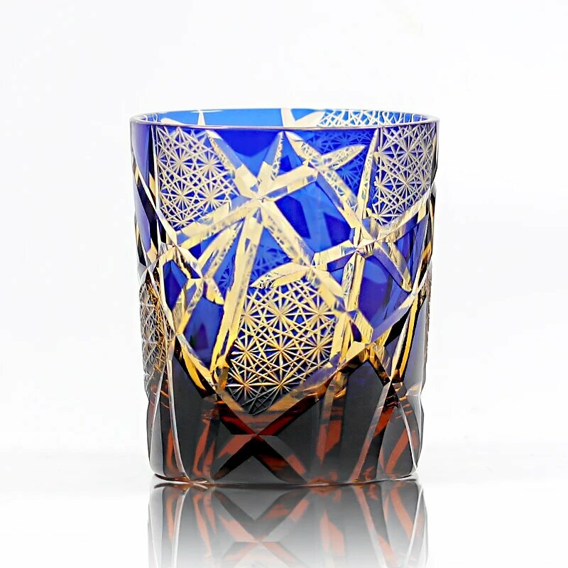 Цветной хрустальный стакан для виски Edo Kiriko
