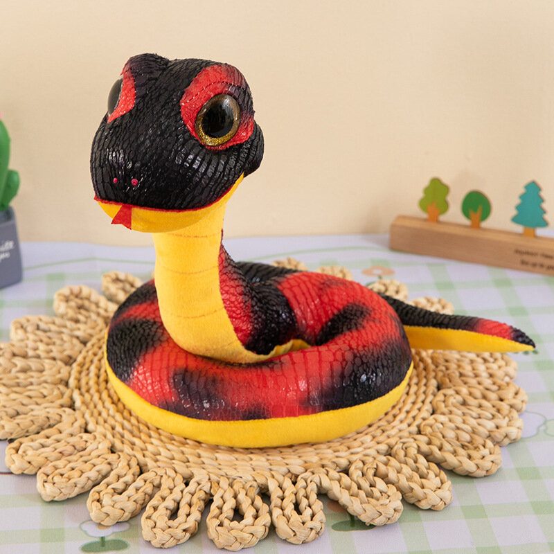 Новый симулятор змея плюшевая игрушка кукла украшение зодиак змей талисман спот трансграничная змея кукла Красный_28cm