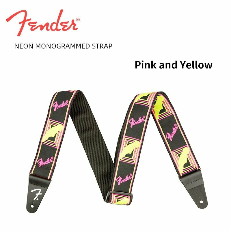 Fender Неоновая Подпись Акустическая Гитара в Желтом и Розовом Цветовом Сочетании, Идеальная для Выступлений
