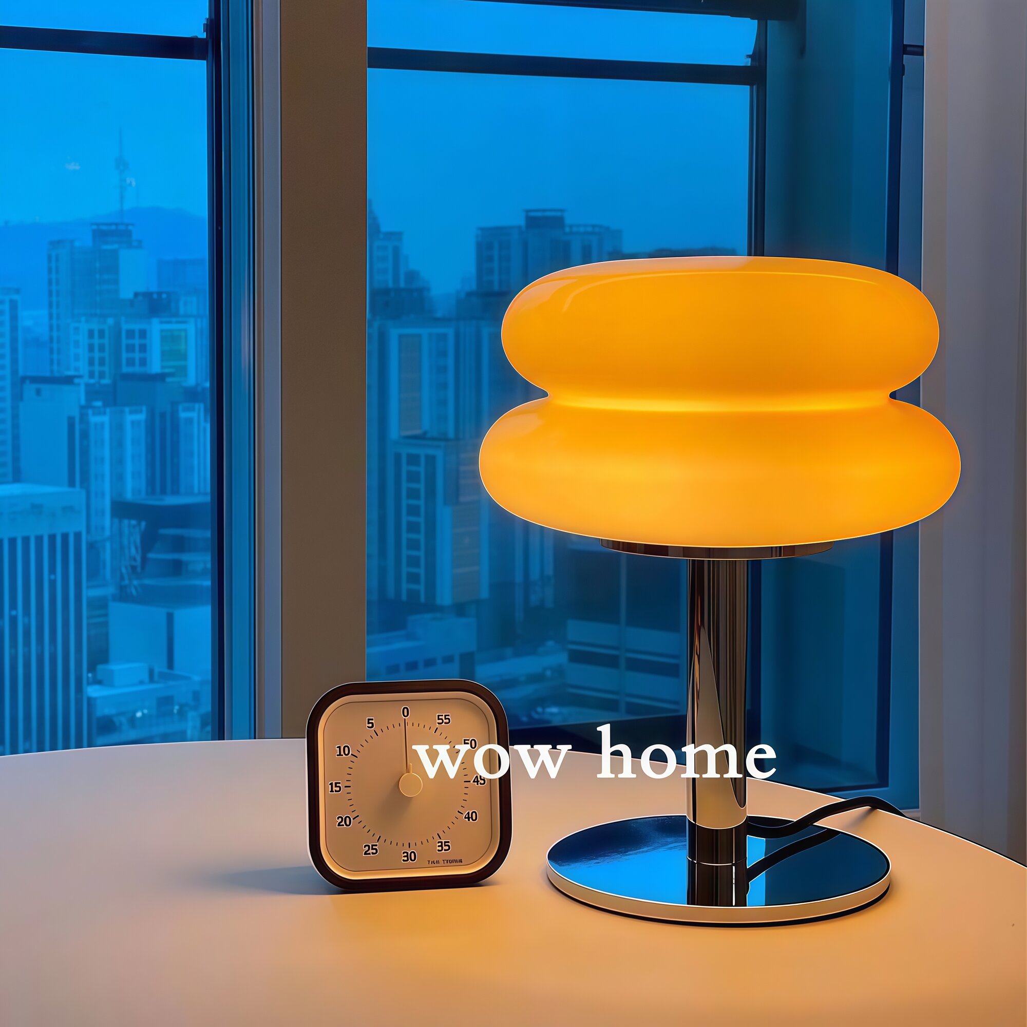 Светодиодная лампа Clear Lighting "Гриб", трехцветный свет, LED, абажур из стекла