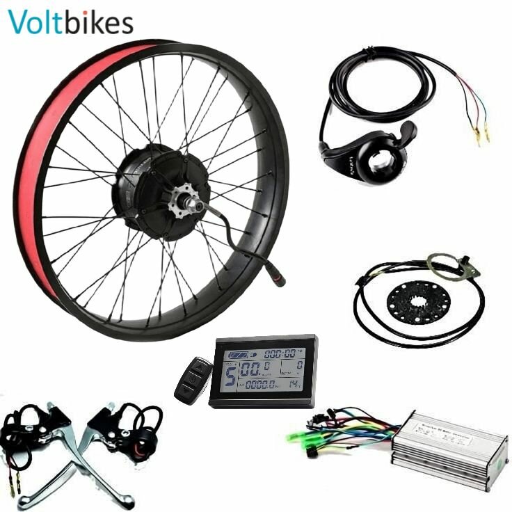 Мотор-колесо для фэтбайка заднее редукторное, 26" 750Вт, KT LCD 3, 175мм, набор (KT-Bafang) кассета