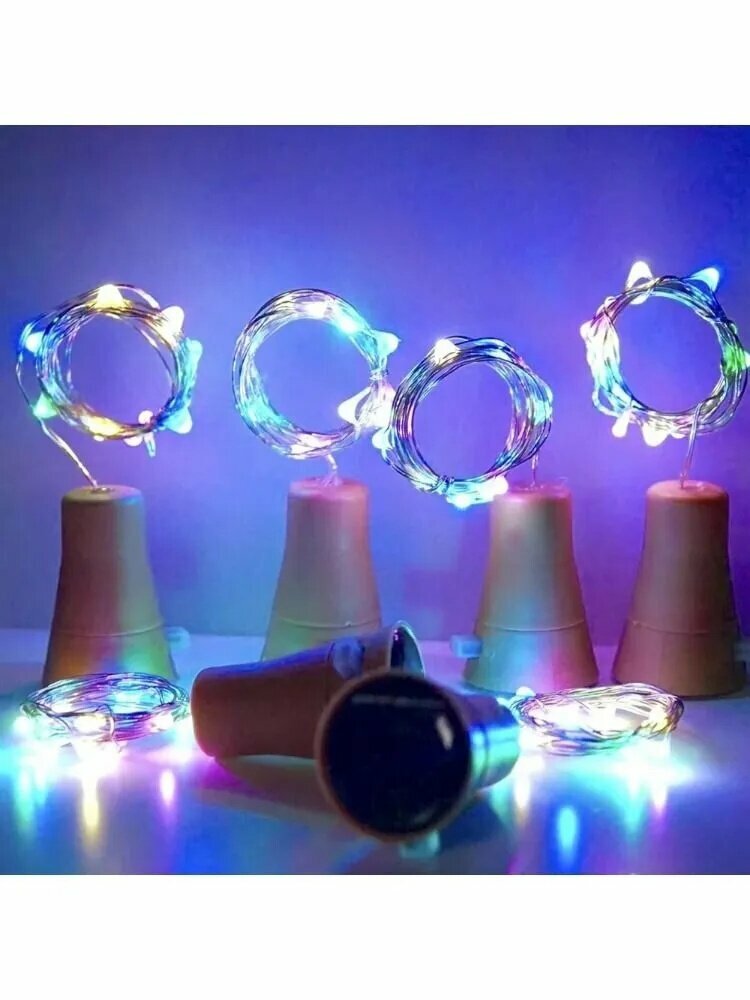 Электрогирлянда уличная Нить Светодиодная, 2 м, питание Солнечная батарея, 1 шт