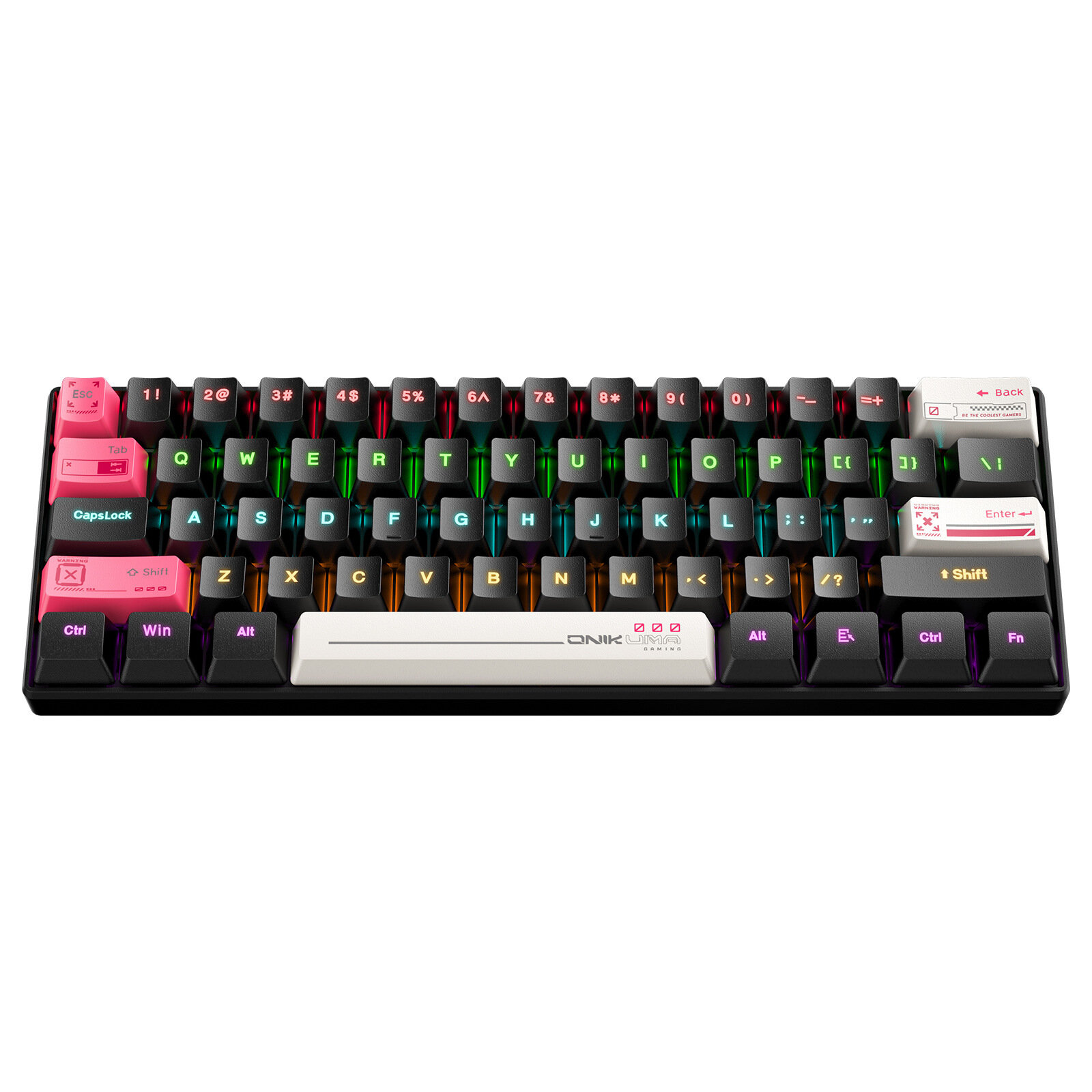 ONIKUMA G55 61-клавишная механическая клавиатура с чайной клавишей для игр на ноутбуках и ПК Цвет：Черная чайная клавиша