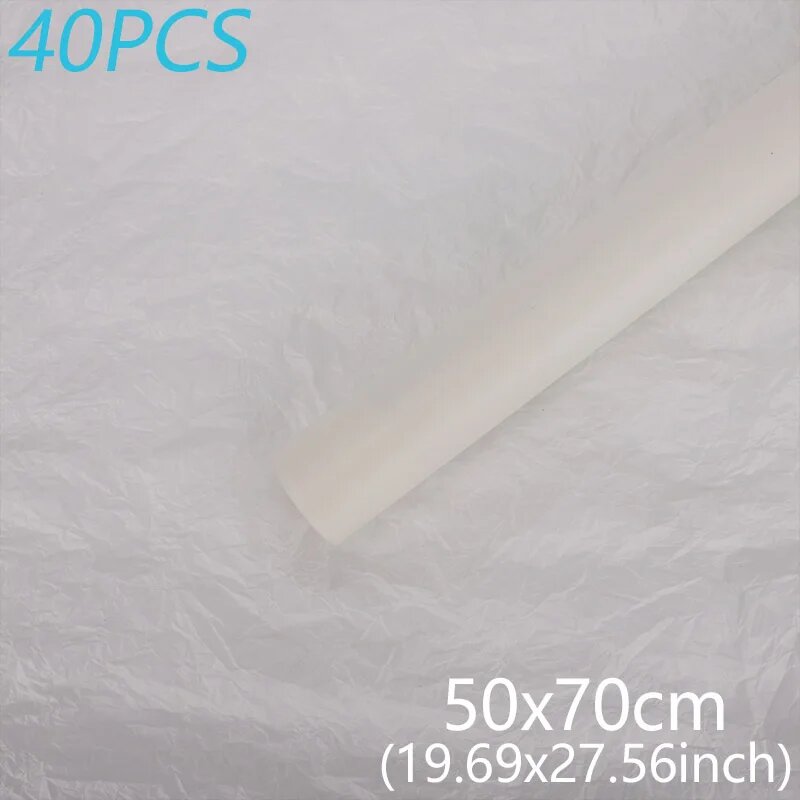 Многоцветная тканевая бумага для букетов 50*70 см, 40 шт cream