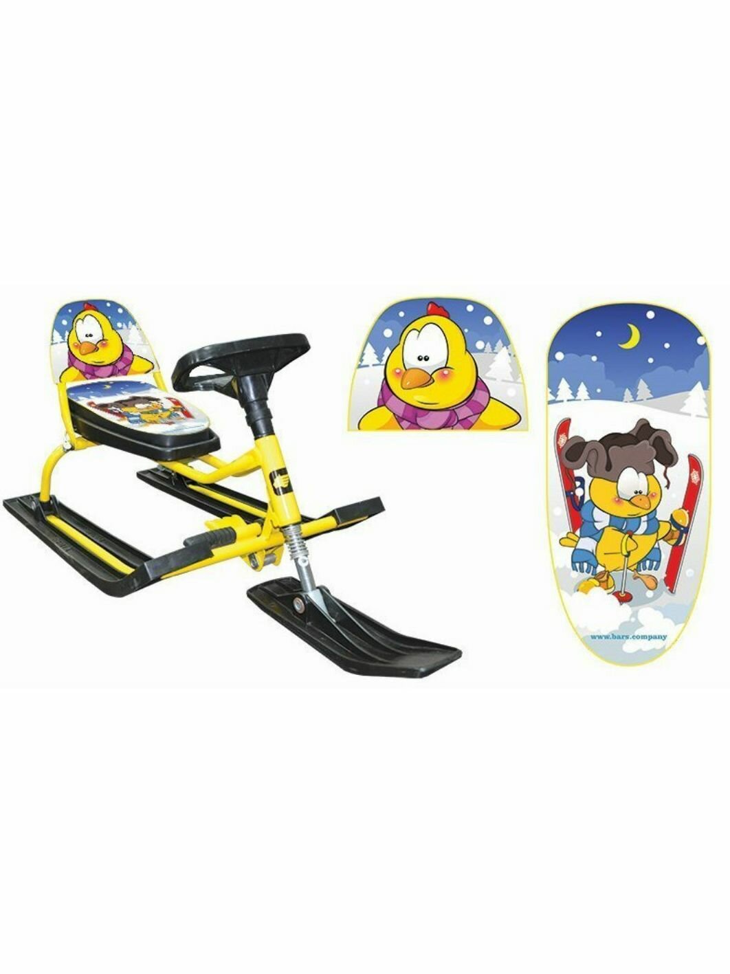 Снегокат Барс 128 Comfort Snowbirds со складной спинкой, Чик