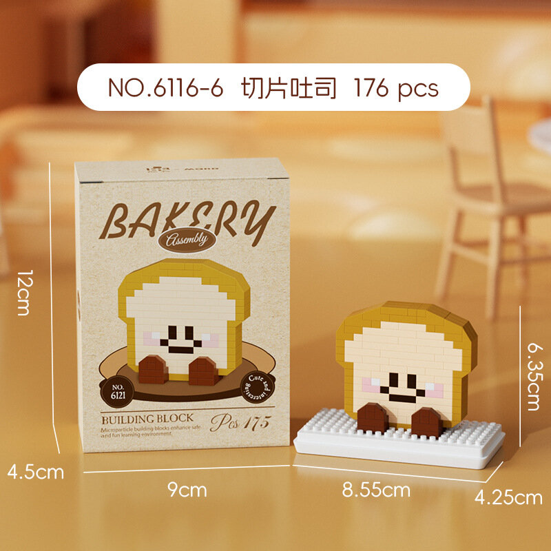 Pan Ye 6116 Bread Head Series Building Block Baguette Sandich Swiss Roll Simulation Food Assembly Toys Ornament
