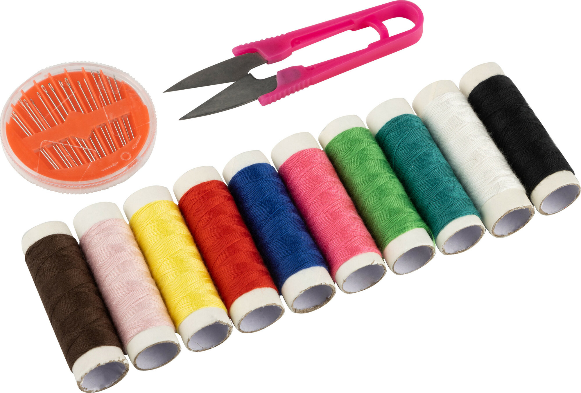 Набор для шитья рыжий КОТ 104563, общая намотка ниток 18 м, мультиколор