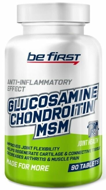 Добавка для суставов и связок Be First Glucosamine Chondroitin MSM 90 таблеток (глюкозамин сульфат / хондроитин сульфат / мсм)