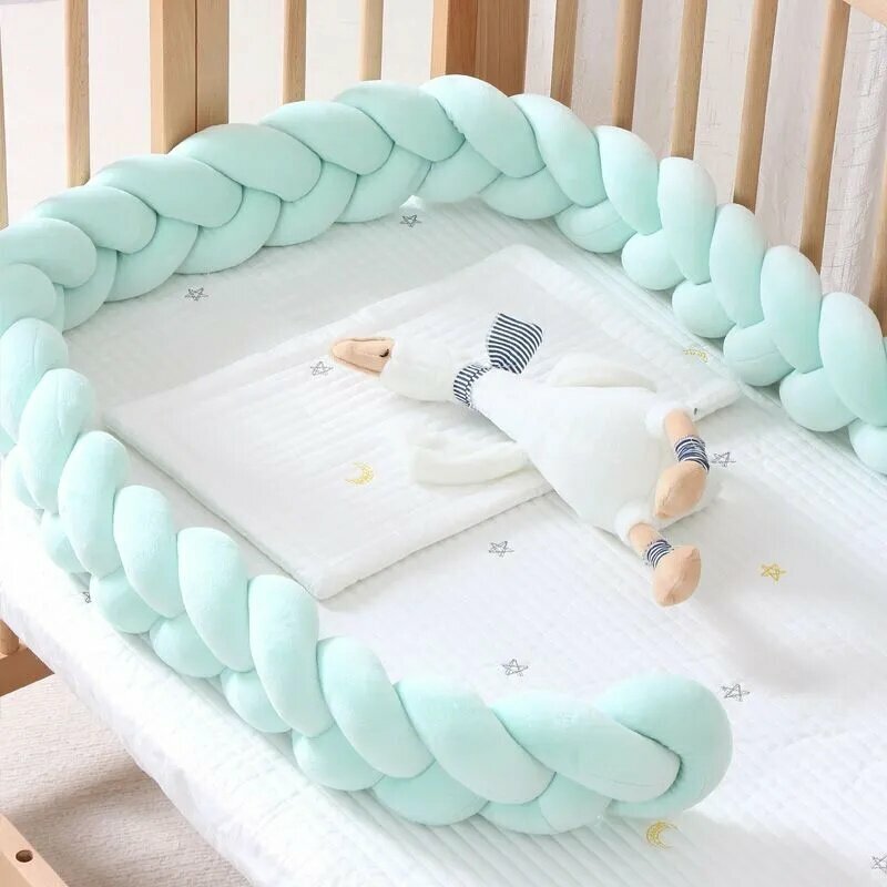 Бортик - коса для детской кроватки, косичка 250см, три плетения