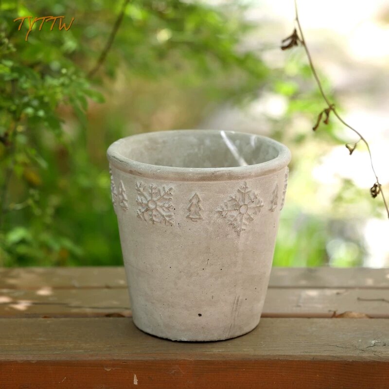 Французская ваза в средиземноморском стиле, состаренная керамика, белая ручка, темно-зеленая винтажная ваза для цветов,