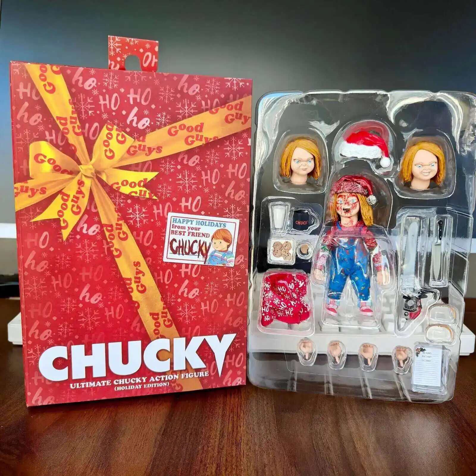 NECA Chucky Christmas Holiday Edition Good Guys 7-дюймовая фигурка куклы фильм ужасов Коллекционный подарок для фанатов фигурка