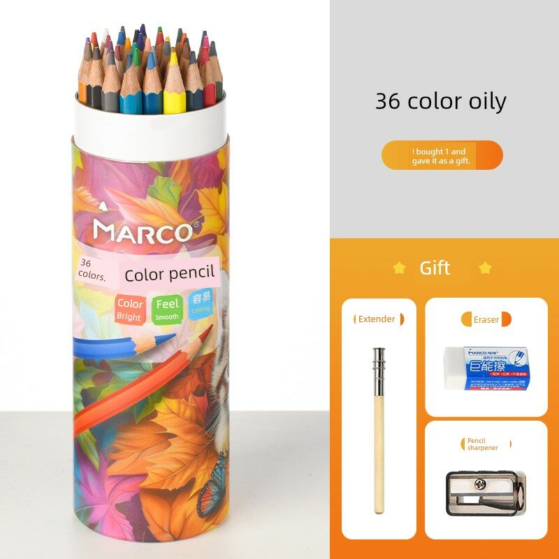 Marco разноцветный свинцовый художественный студенческий специальный маслянистый водорастворимый красочный карандаш 48