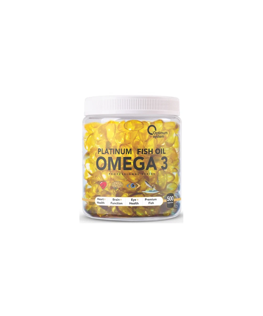 Optimum System Omega-3 Platinum Fish Oil, Омега-3 500 капсул