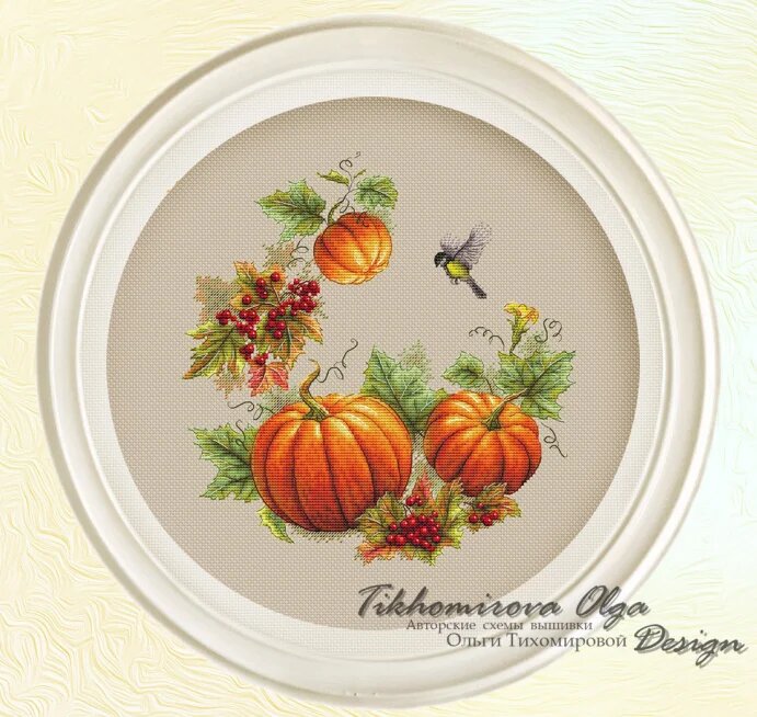 Набор для вышивки крестом XIANGYUANWU'S SHOP-ZBYXZ Тыква и маленькая Темно-серый, 16CT Unprinting