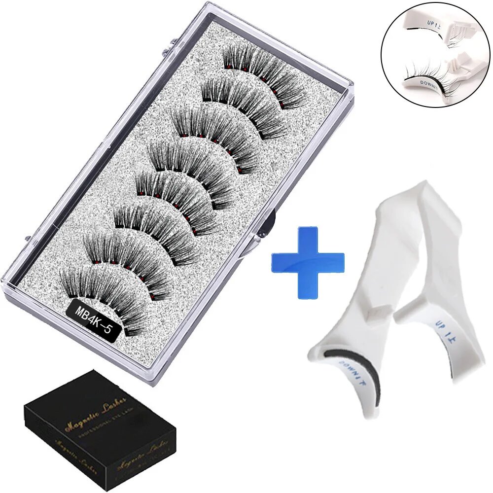 Магнитные ресницы MB4K-with clip, 2 пары, 3D