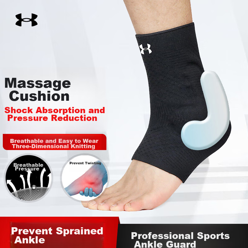 UNDERARMOUR Sports Ankle Support, Summer Ankle Joint Fixation Strap, Ankle Brace, Foot Protector, Anti-Sprain, for Men And Women, Black, XL