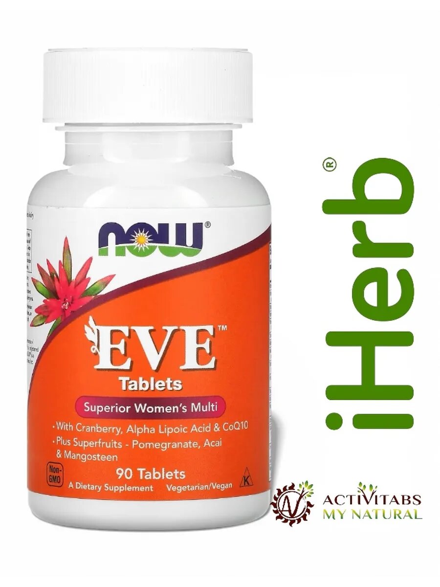 Eve, Ева Витамины и Минералы для Женщин (с Железом) - 90 желатиновых капсул