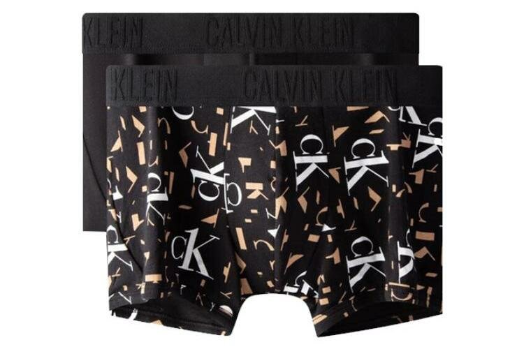 Боксеры мужские CALVIN KLEIN 2 шт, черные, размер S EU, набор (черный + черный с буквами)