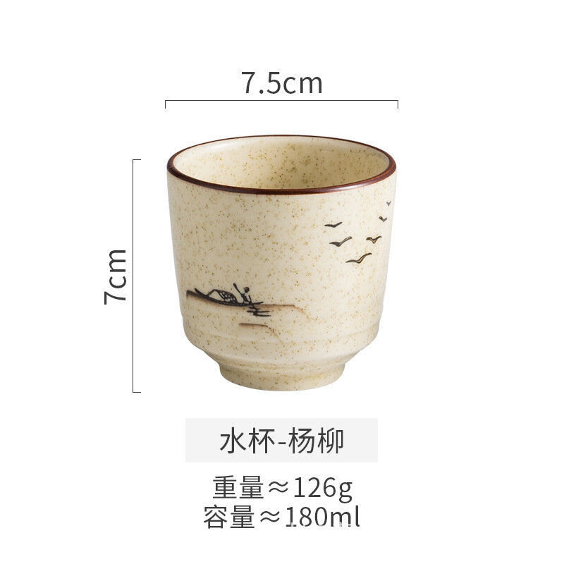 Японский стиль, креативная ретро керамическая чашка для чая, набор для чая, суши-магазин, ручная роспись, чашка для воды, чашка для саке, оптовая продажа для ресторанов