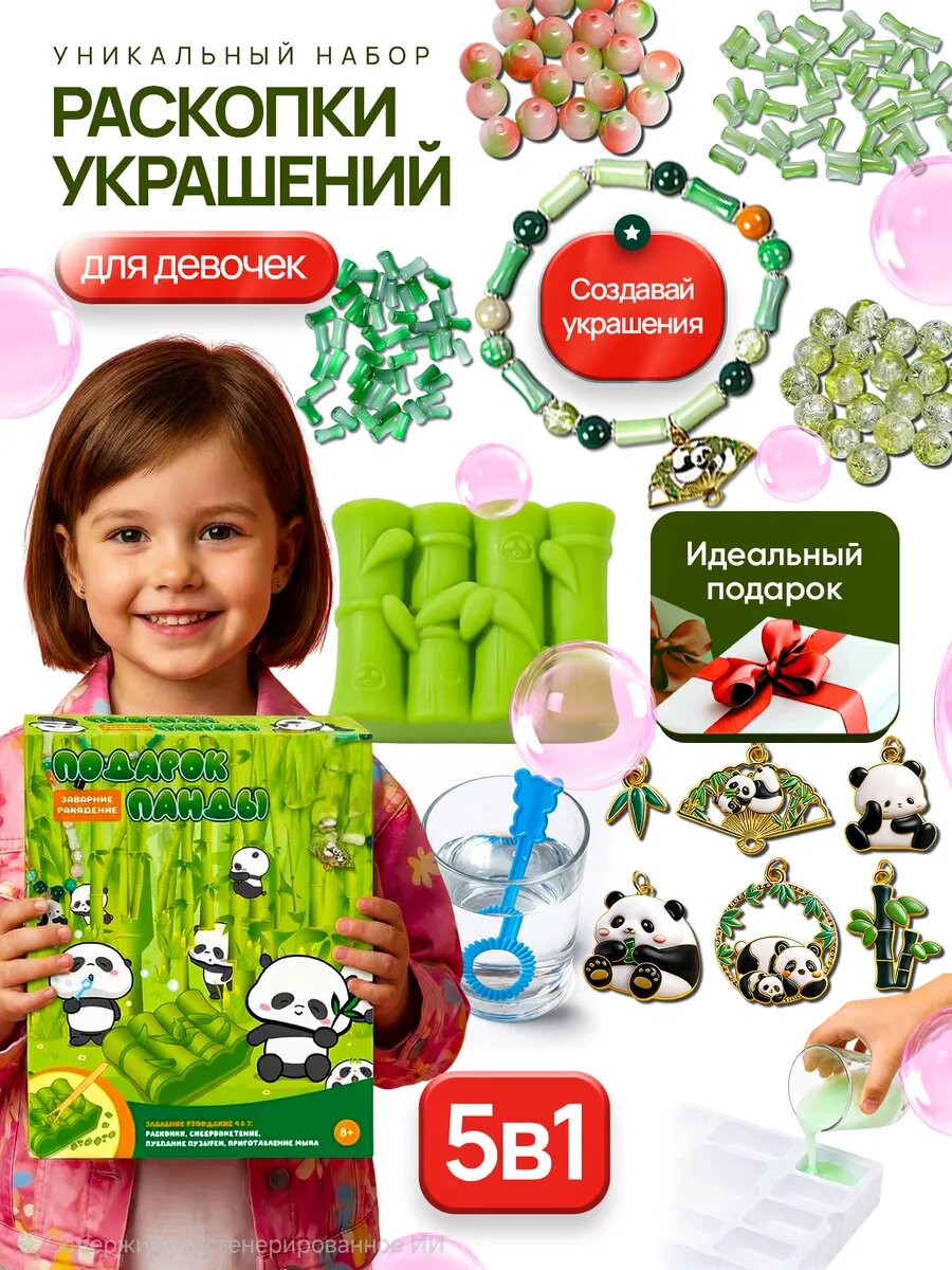 Раскопки для девочек 5 в 1 творческий набор в подарок
