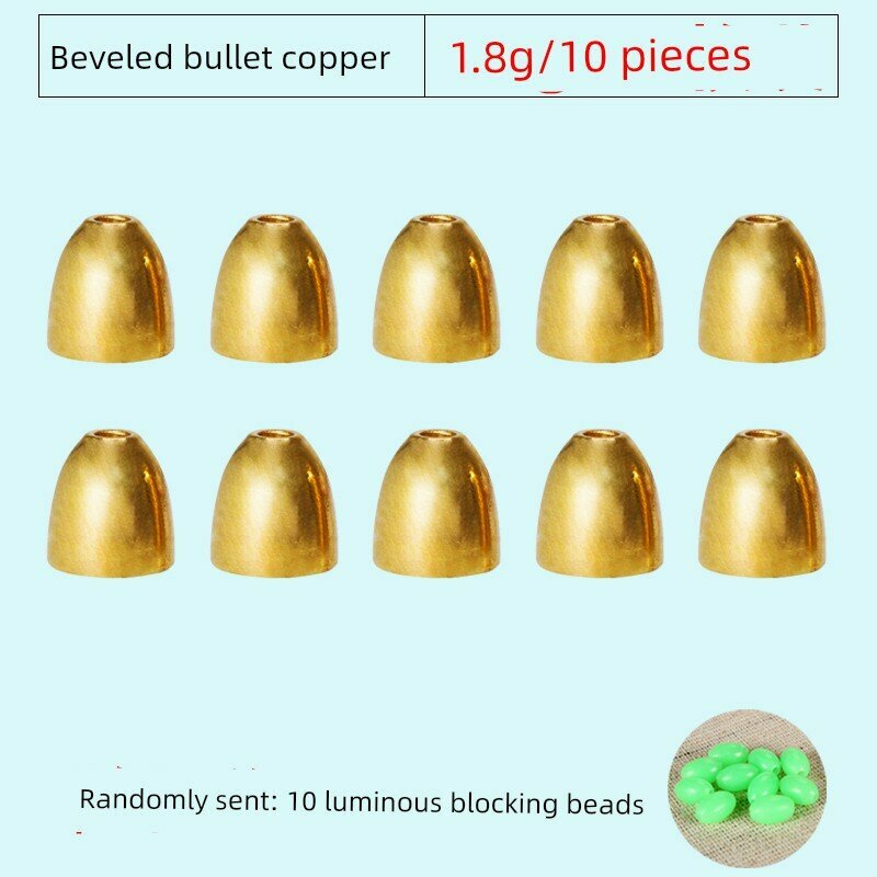 10 шт, медная приманка для пули, рыболовные аксессуары дальнего действия, набор светящихся блоков из бисера, медная