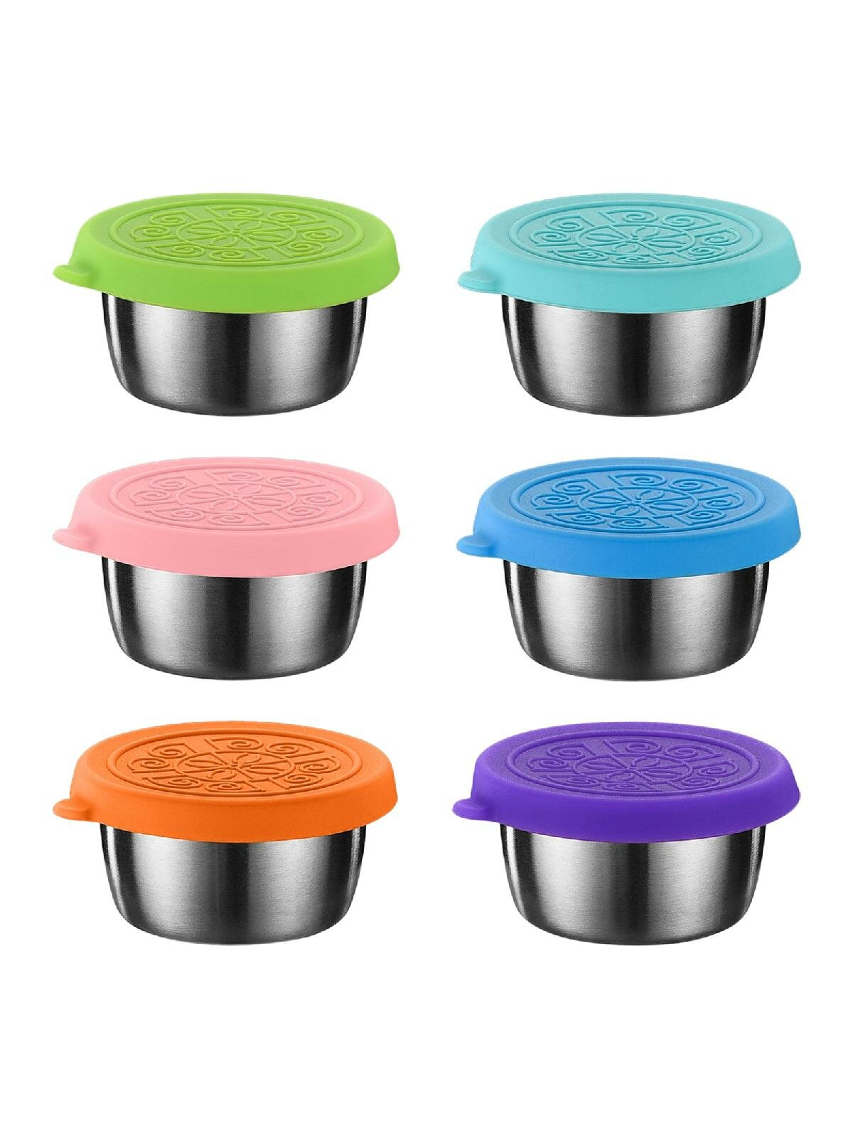 Контейнер для заправки салата 6шт с крышкой, чаша для соуса, миска для приготовления ланч-бокса