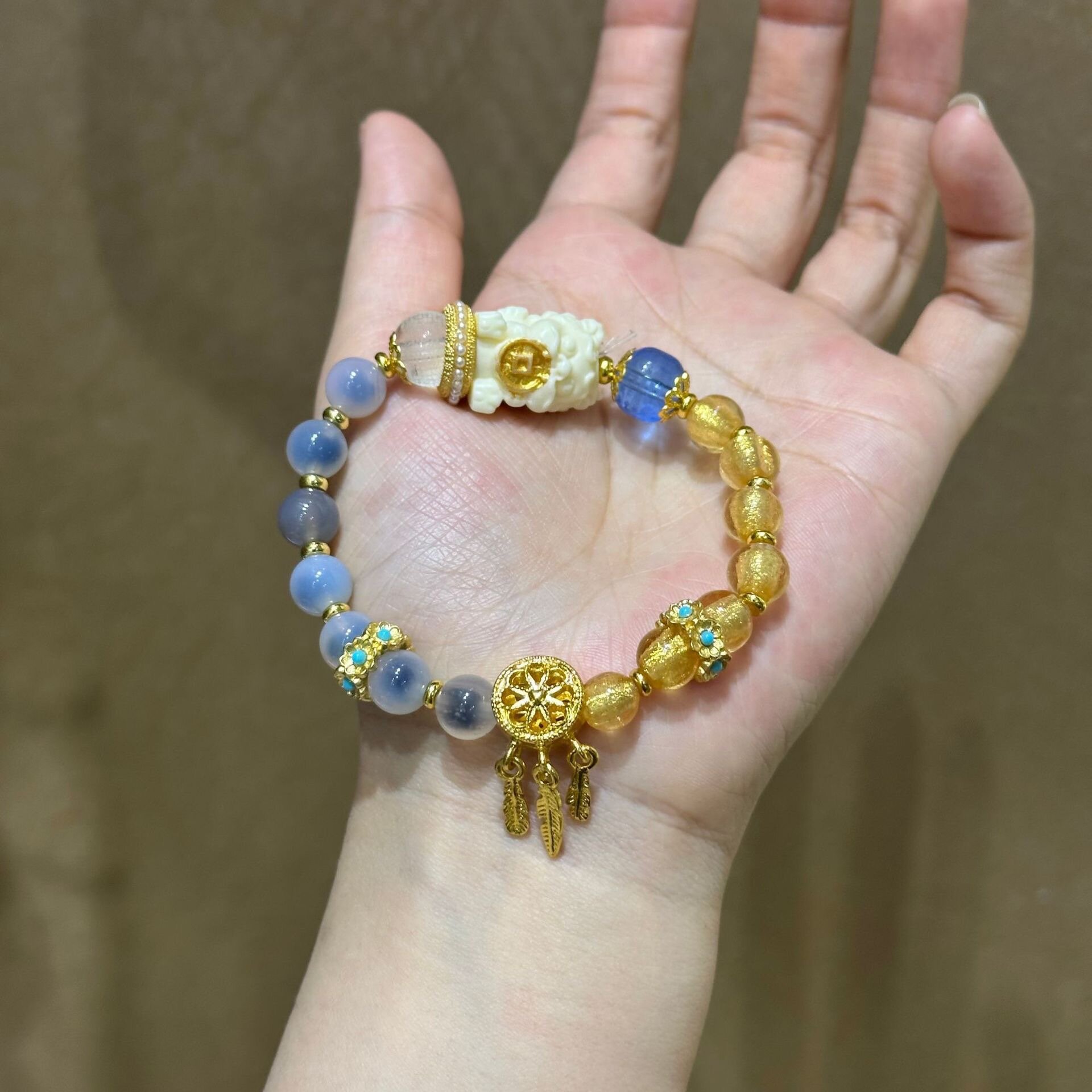 YM Mall Браслеты из бусин Деревянные бусины коричневые Теплота и спокойствие