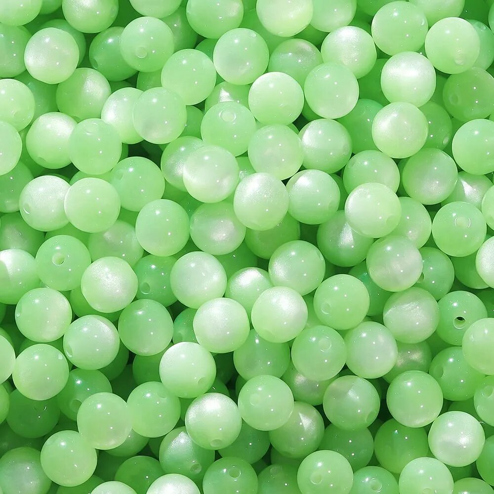Бусины из смола кошачий глаз для сумок и рукоделия, 10 мм, 10 шт, цвет: зеленый