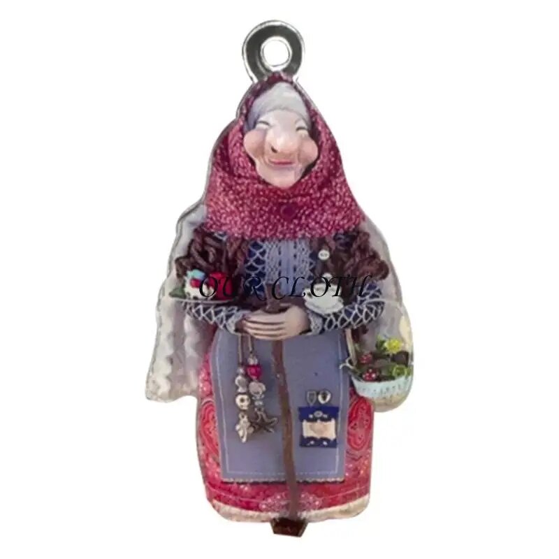 Ручная кукла-ведьма из вискозы Blue skirt witch