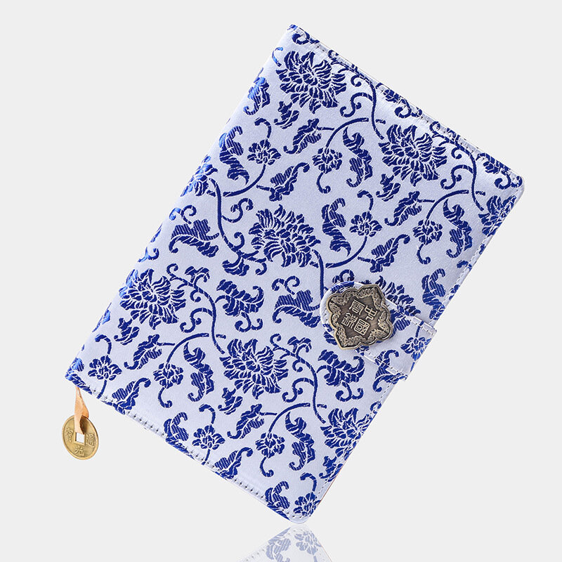 Блокнот из брокада, китайское национальное ремесло, подарок, блокнот из брокада, бизнес-подарок, ручка из сине-белого фарфора