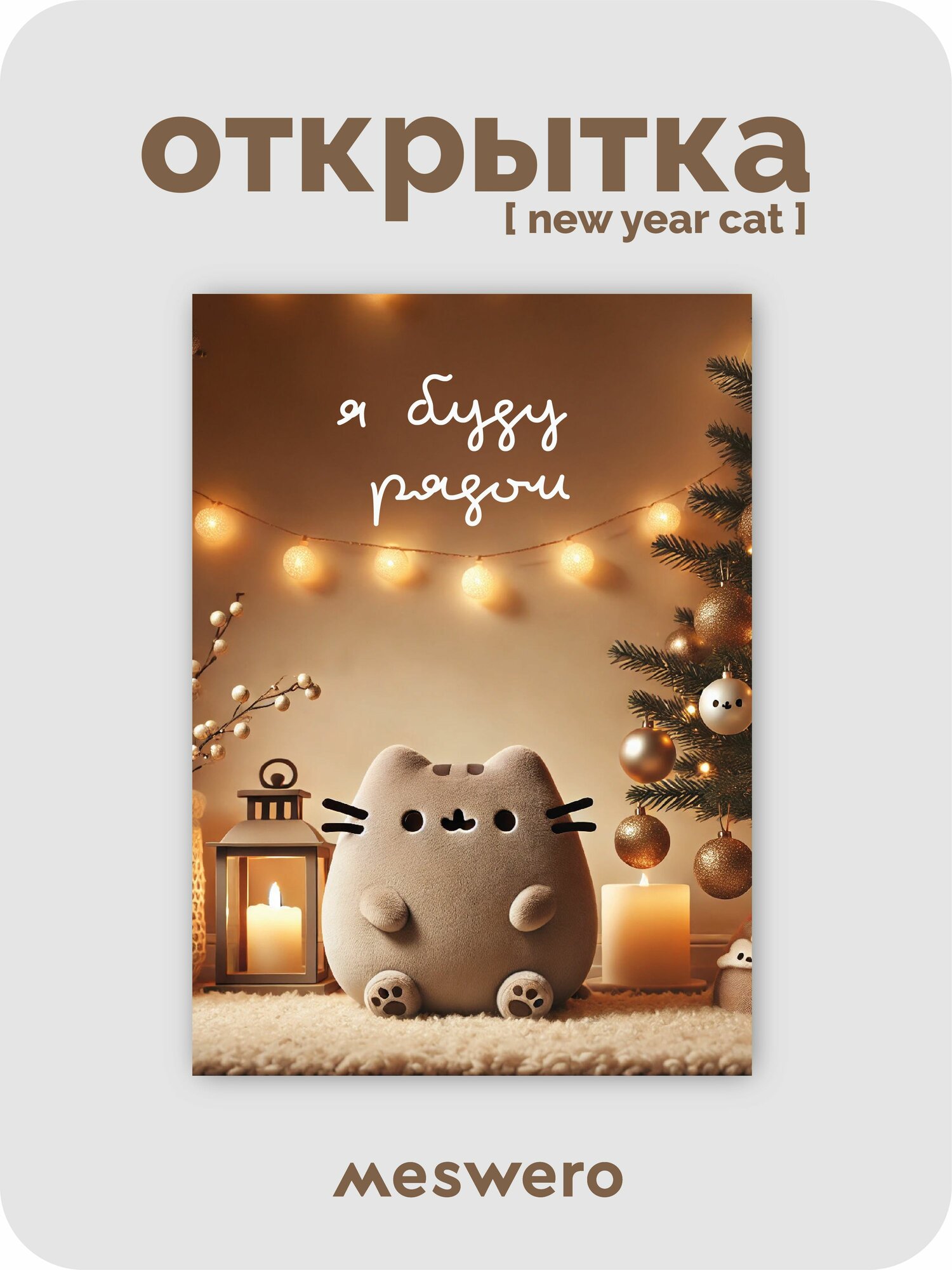 Новогодняя подарочная открытка meswero / ny / я буду рядом